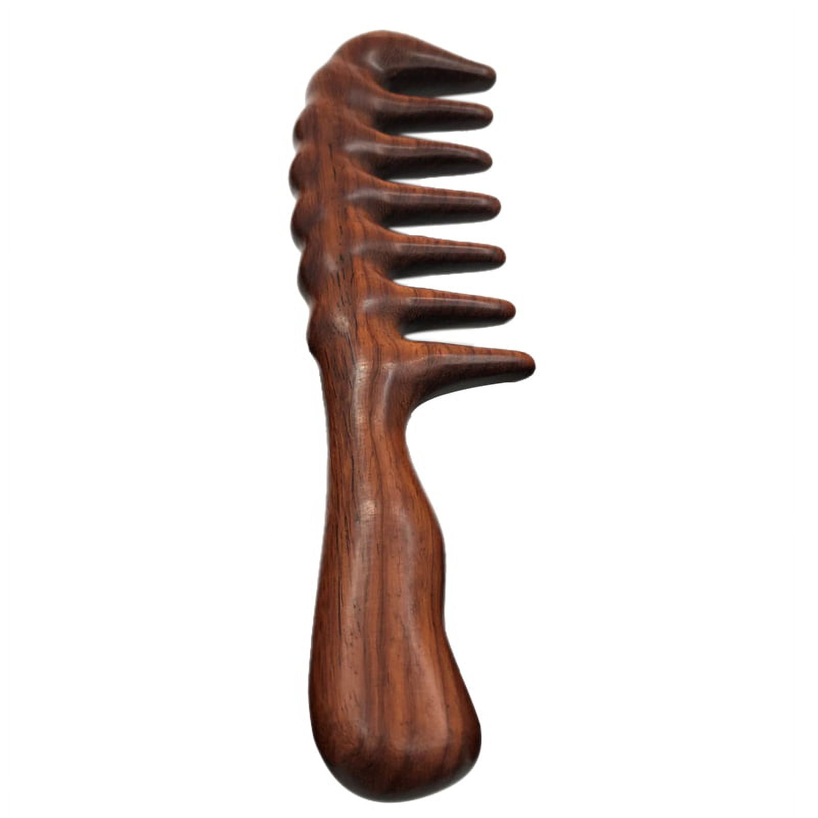 Hair Comb for Detangling - Wide Tooth Wood Comb for Curly Hair - No ...