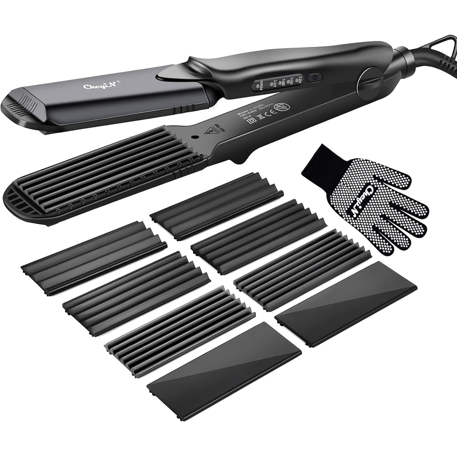 Hair Crimper, Crimping Irons Hair Straightener Flat Iron with 4 ...