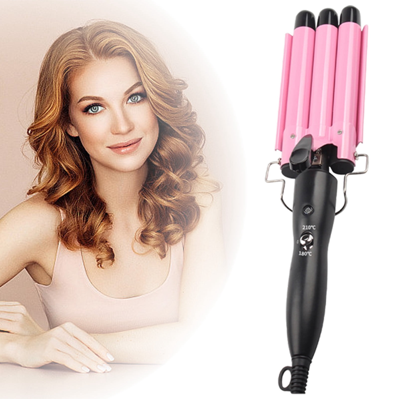 Hair Cruler Effortless Curls Curling＆Straight Wand Adjustable Safe ...
