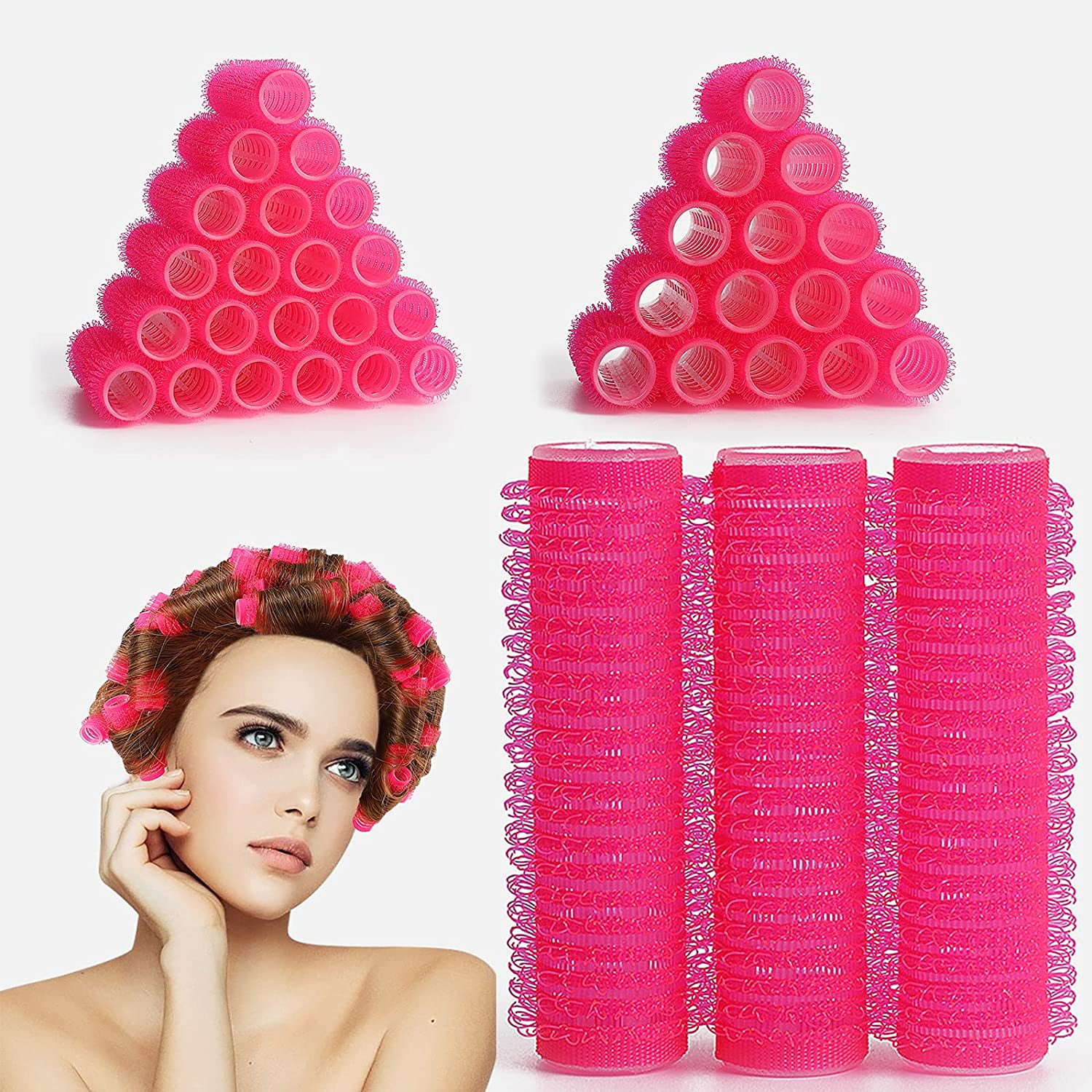 Hair Curlers Rollers, 6Pcs Hair Rollers Hair Curlers Self Grip Holding ...