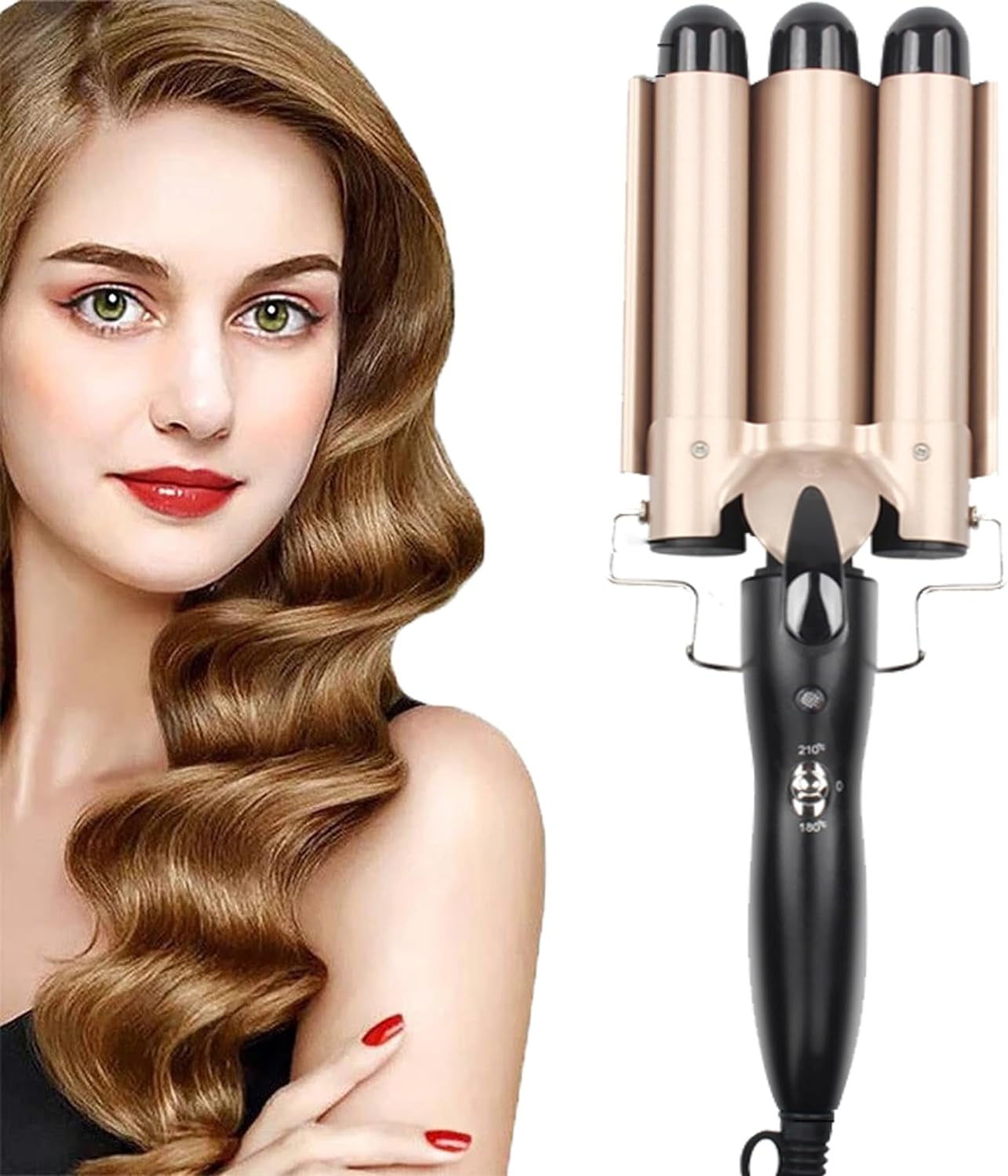 Hair Curling Iron - 3 Barrel Curling Wand 0.98 inch, Ceramic Hair ...