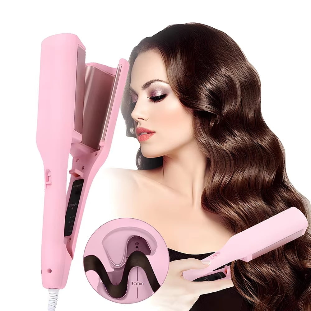 Hair Curling Iron 32mm Deep Wave Hair Curler 4 Temperature Adjustable ...