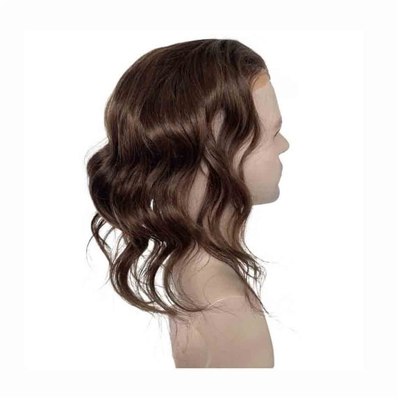 Hair Curly Replacement System For Men 12 inch Long Toupee Fine Mono ...