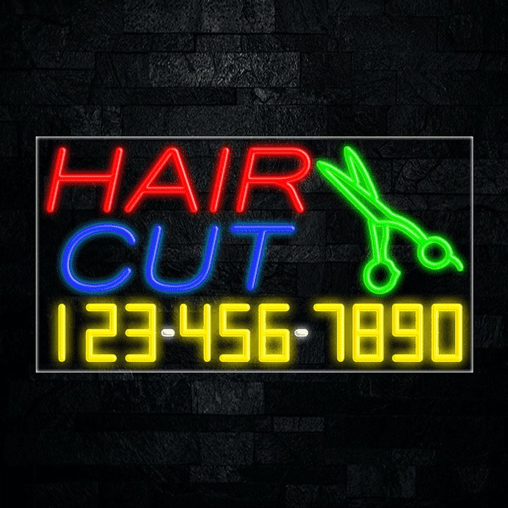 Hair Cut LED Neon Sign 33"L x 18"H #35005 - Walmart.com