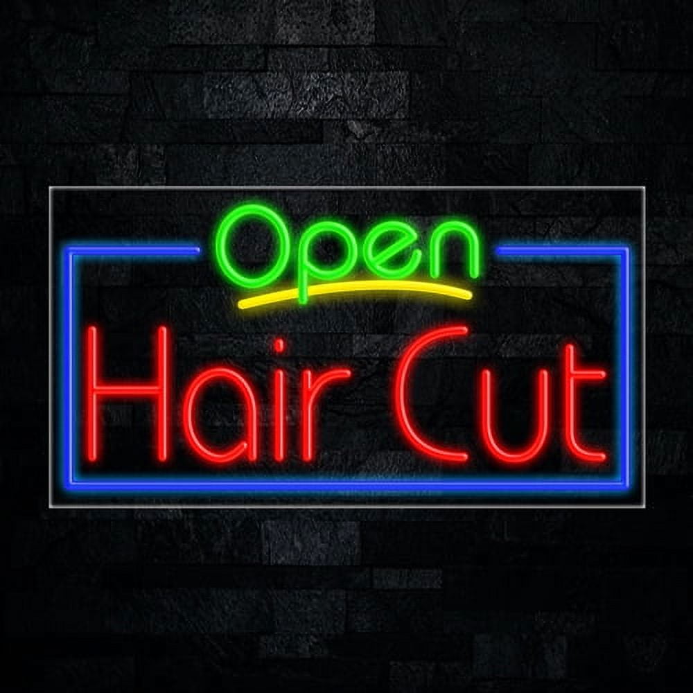 Hair Cut LED Neon Sign 33"L x 18"H #35750 - Walmart.com