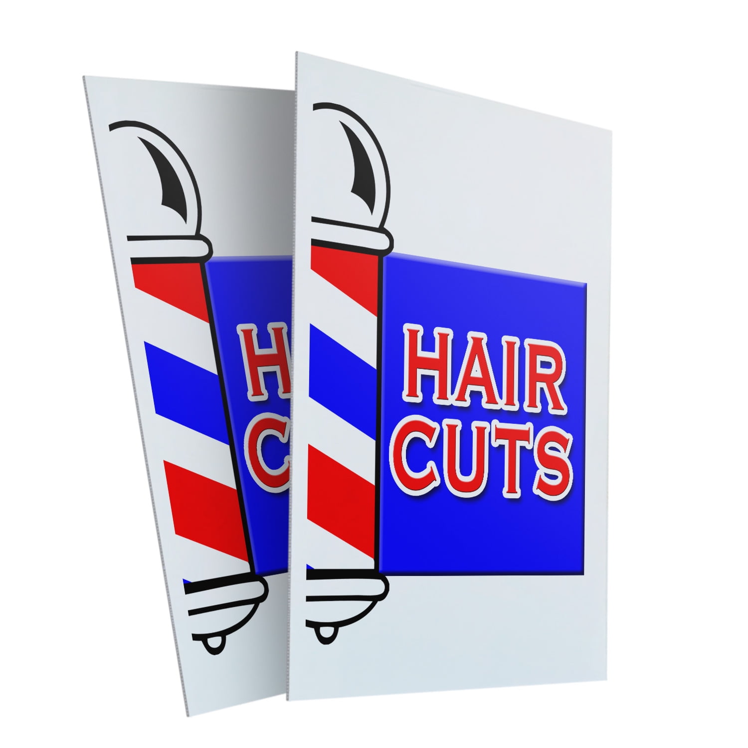 Hair Cuts (2-PACK) 24" x 36" Plastic Signs | Sign Insert 4mm Corrugated ...