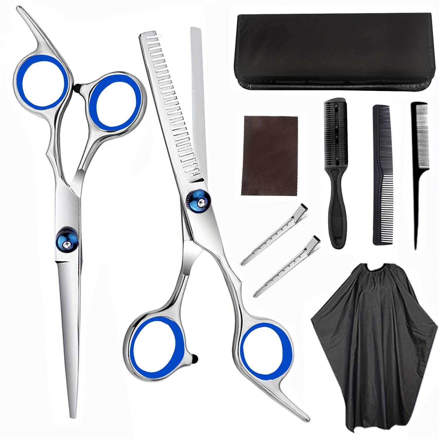 Hair Cutting Scissors Kits, 10 Pcs Stainless Steel Hairdressing Shears ...