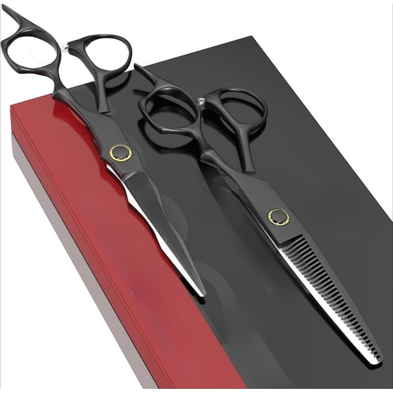 Hair Cutting Scissors Thinning Shears Set - 6.8 Inch High-End Ultra ...
