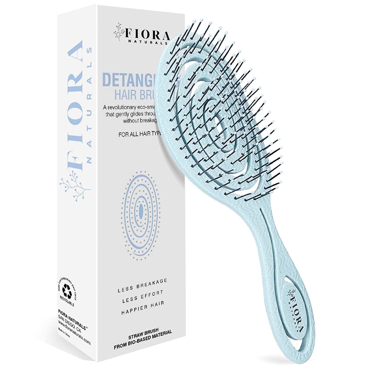 Fiora Naturals Hair Detangling Brush - Bio-Friendly, Ultra-Soft ...