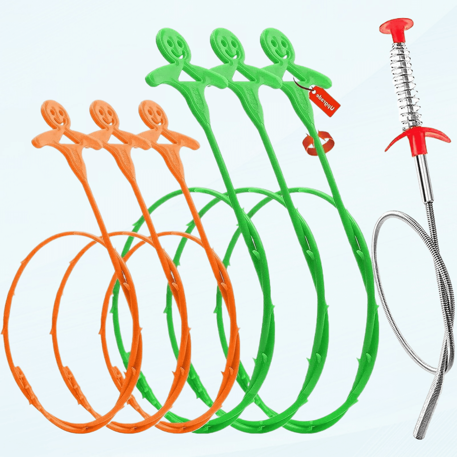 Hair Drain Clog Remover, 24'' Drain Cleaner Sticks, Upgrade Plastic ...