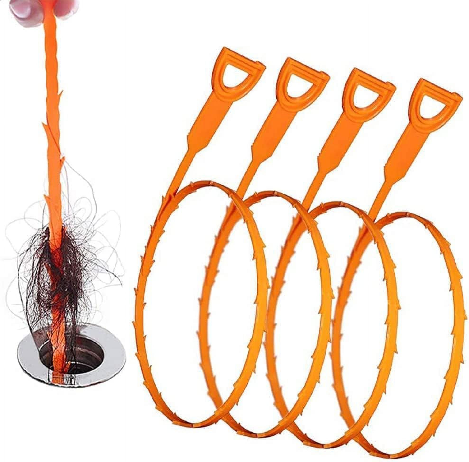 Hair Drain Clog Remover Drain and Snake Cleaning Tool (4 Pieces 20 ...
