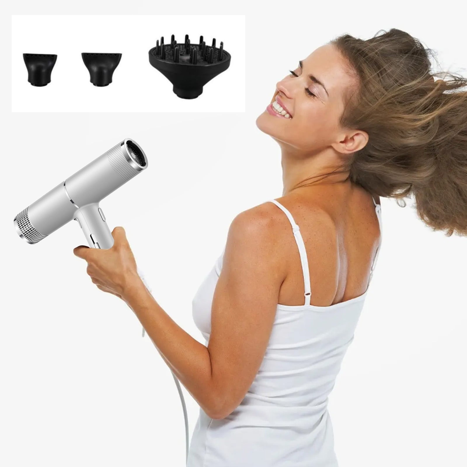 Hair Dryer, Blow Dryer with Diffuser Brush for Women 4C Thick Hair ...