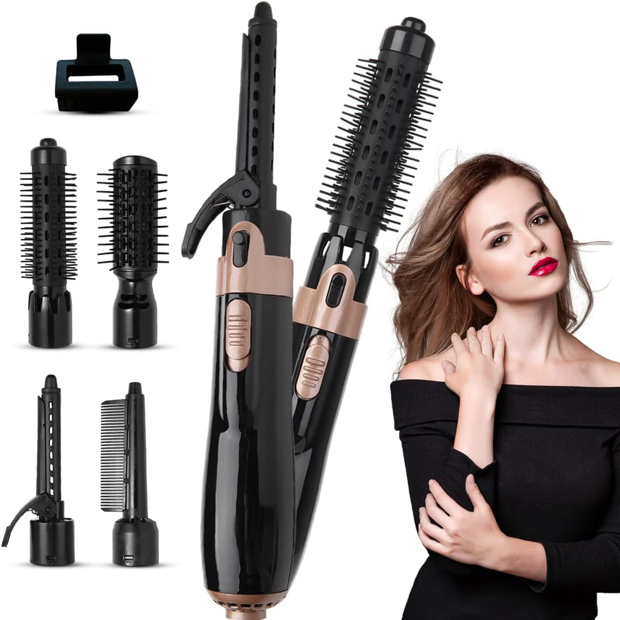 4 in 1 Hair Dryer Brush: Straightening, Curling, Blow Drying ...