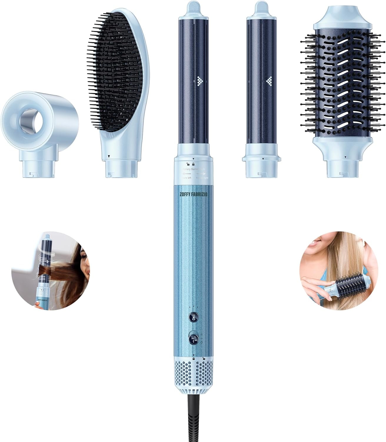 Hair Dryer Brush, Air Styler, 5 in 1 Hair Styler, Air Curler High-Speed ...