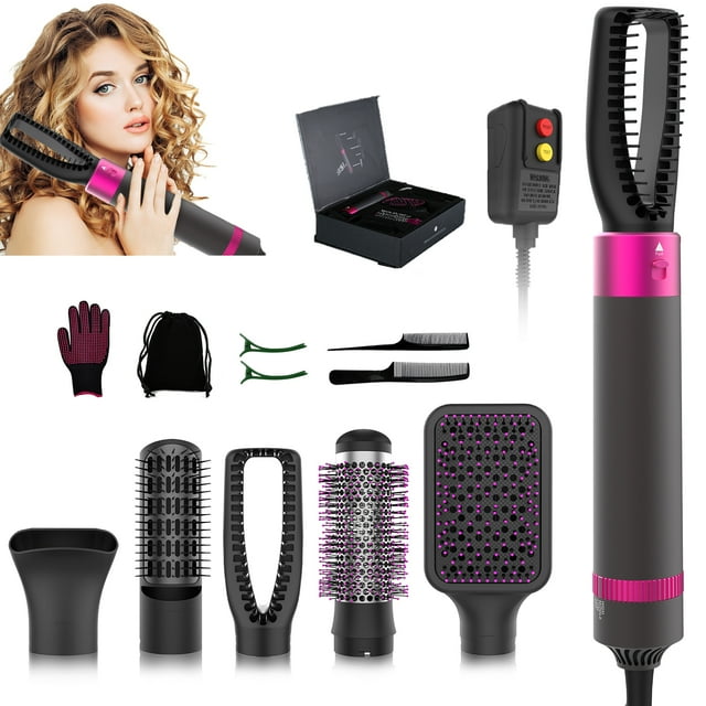 Professional 5 In 1 Hair Dryer Brush And Styler Negative Ion Volumizer Brush Travel Combo Set
