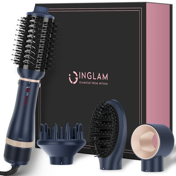 IG INGLAM Hair Dryer Brush, 4-in-1 Detachable Blow Dryer Brush with ...