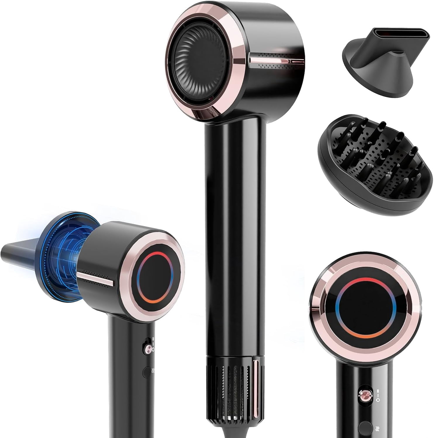 Hair Dryer, Fast Drying Blow Dryer with Diffuser, 110, 000RPM Brushless ...