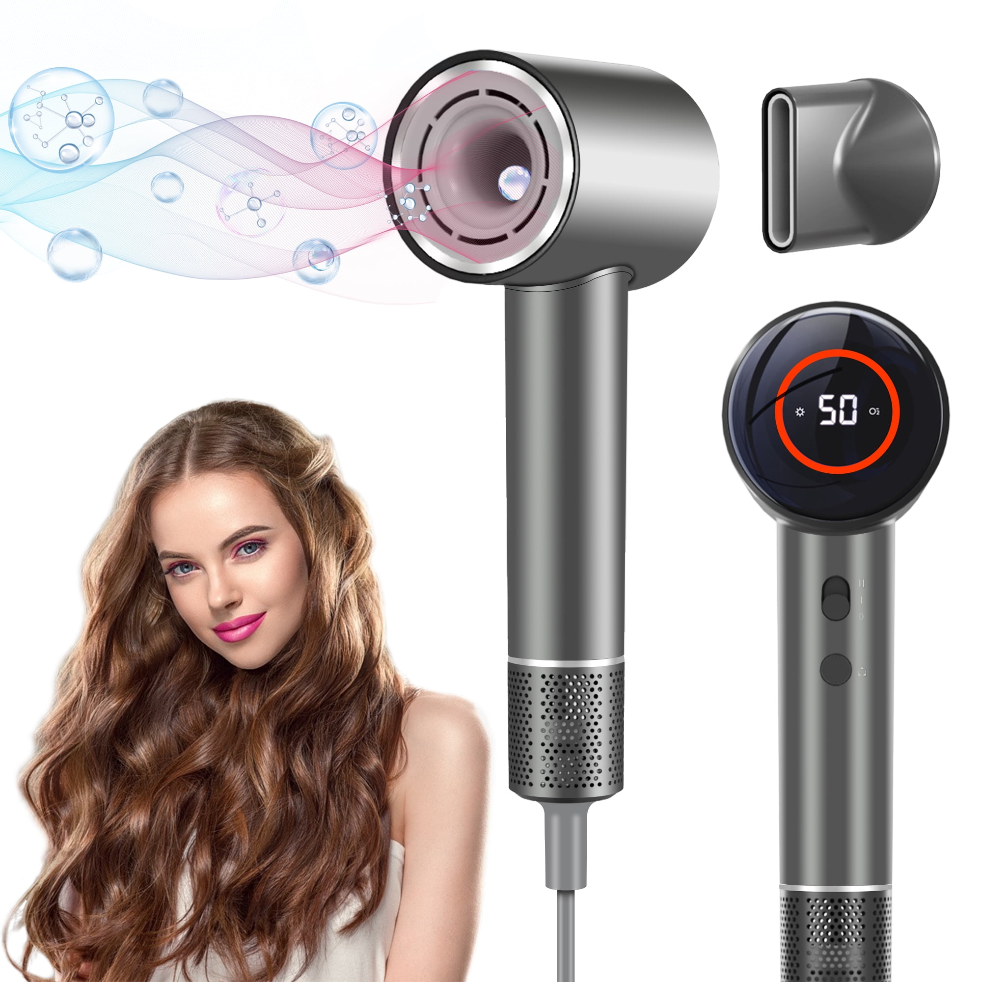 Hair Dryer, High-Speed Blow Dryer With 3 Heating Settings & 2 Speeds, 110,000 RPM Lightweight ...