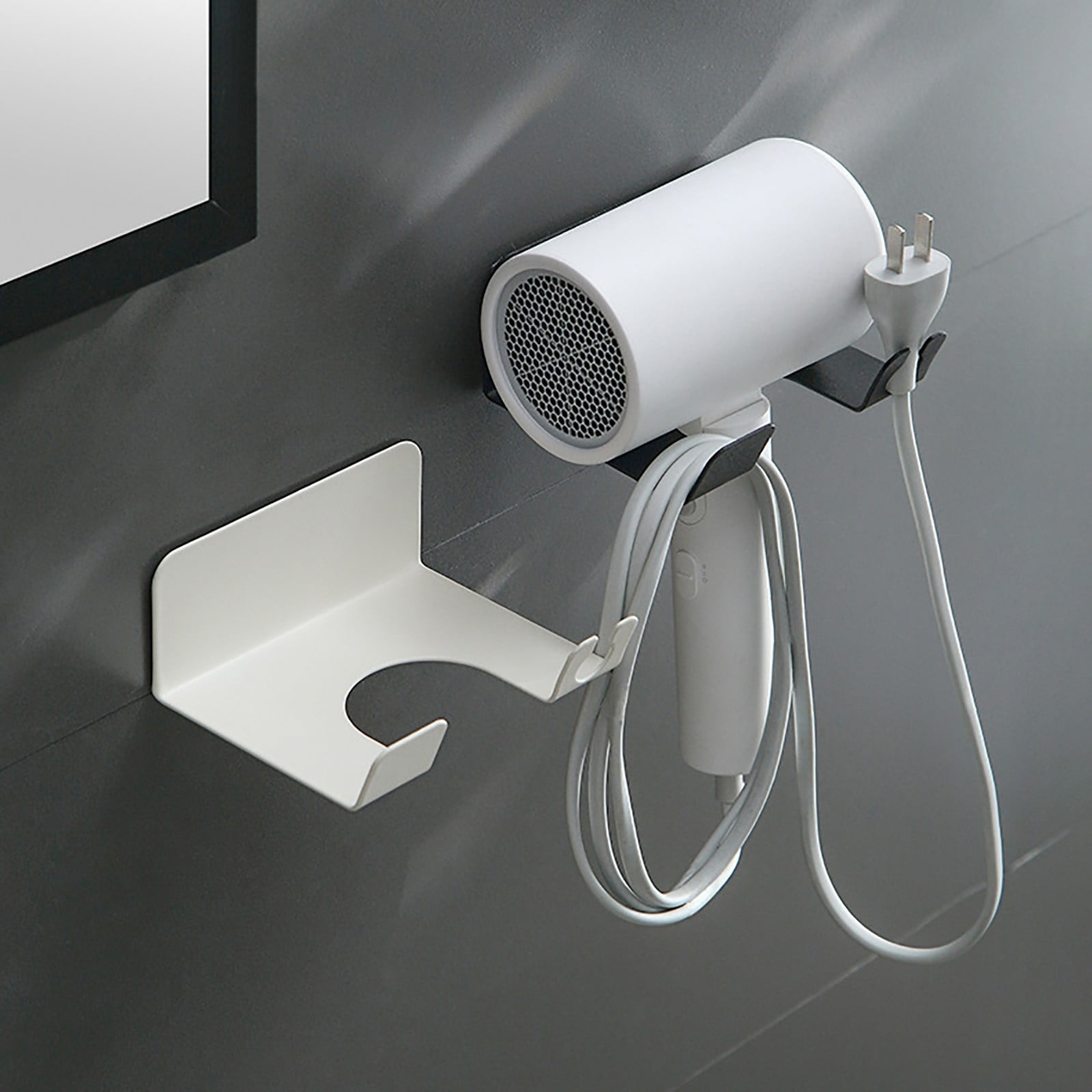 Hair Dryer Holder Adhesive Blow Dryer Holder Wall Mounted Hair Dryer ...