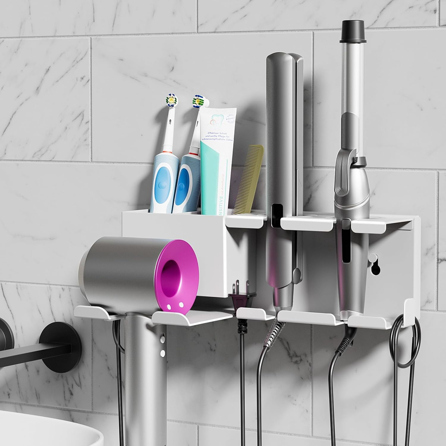 Hair Dryer Holder, Hair Tool Organizer Wall Mount, Metal Blow Dryer ...