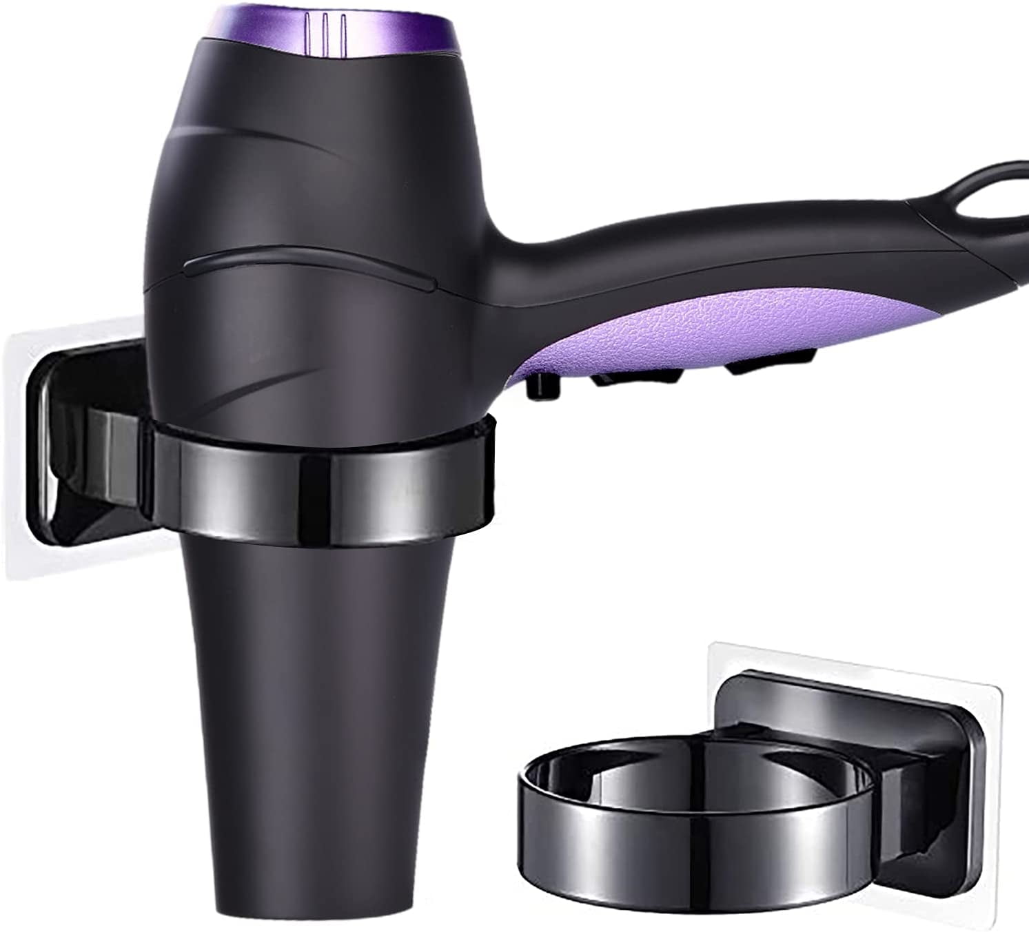 Hair Dryer Holder Wall Mounted Adhesive Hook - Bathroom Blow Dryer ...