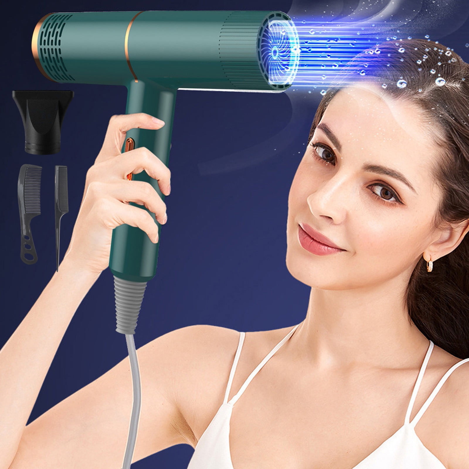Hair Dryer,Professional Blow Dryer with Comb,Negative Ionic Blow Dryer ...