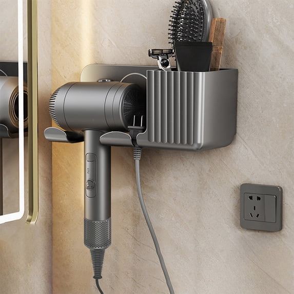 Hair Dryer Storage Rack No Punching Required, QQZ Wall Mounted Bathroom ...