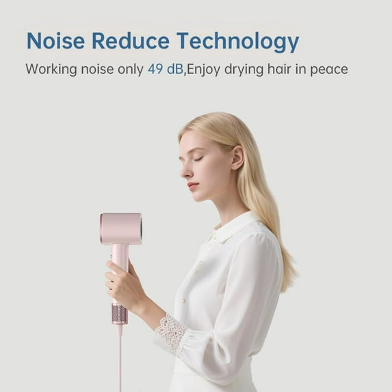 Hair Dryer with High-Speed Brushless Motor, Smart Temp Control & 49dB ...