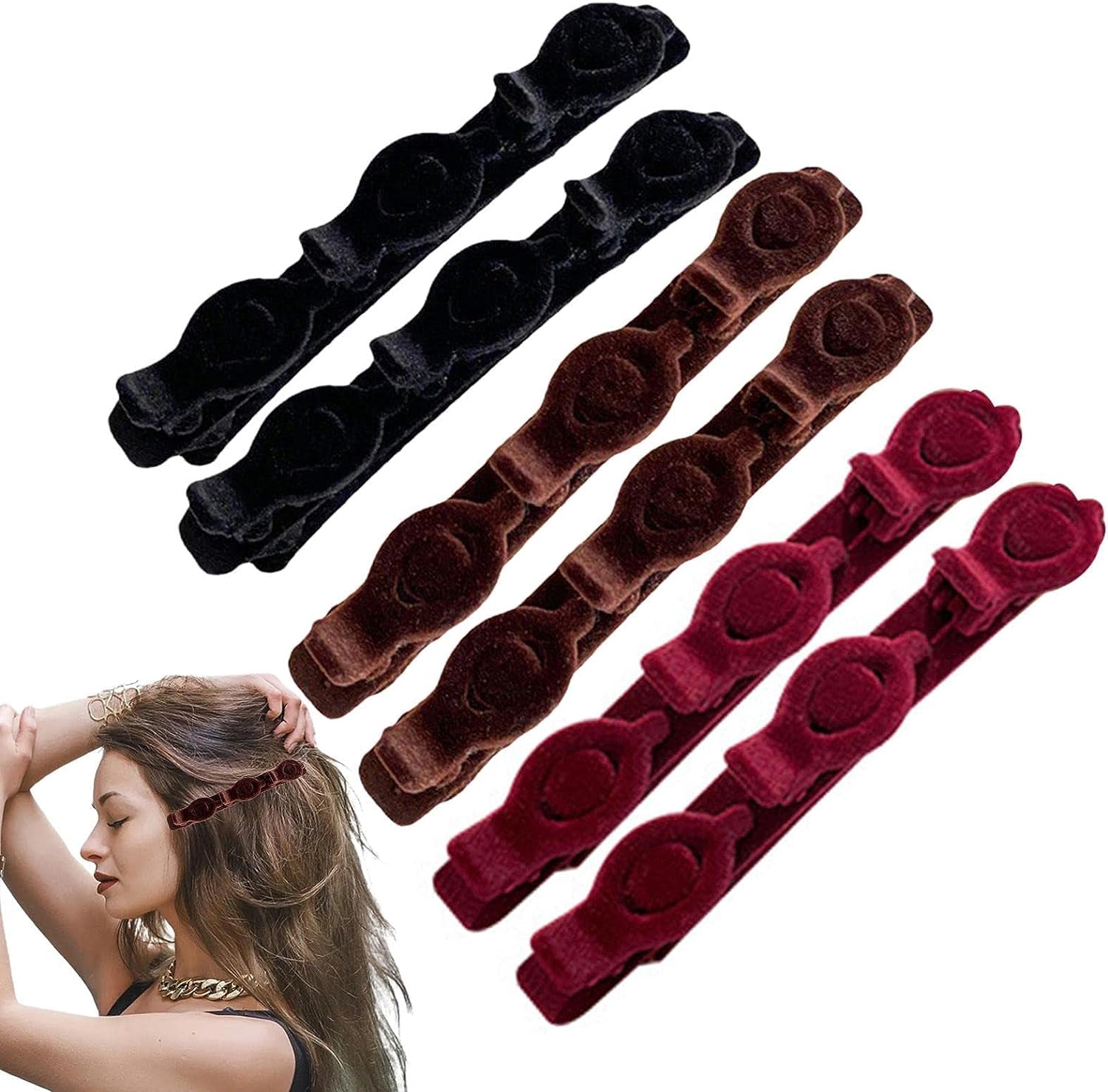 Hair Duck Clips, Duckbill Flocking Texture Braided Hair Clips, Styling ...