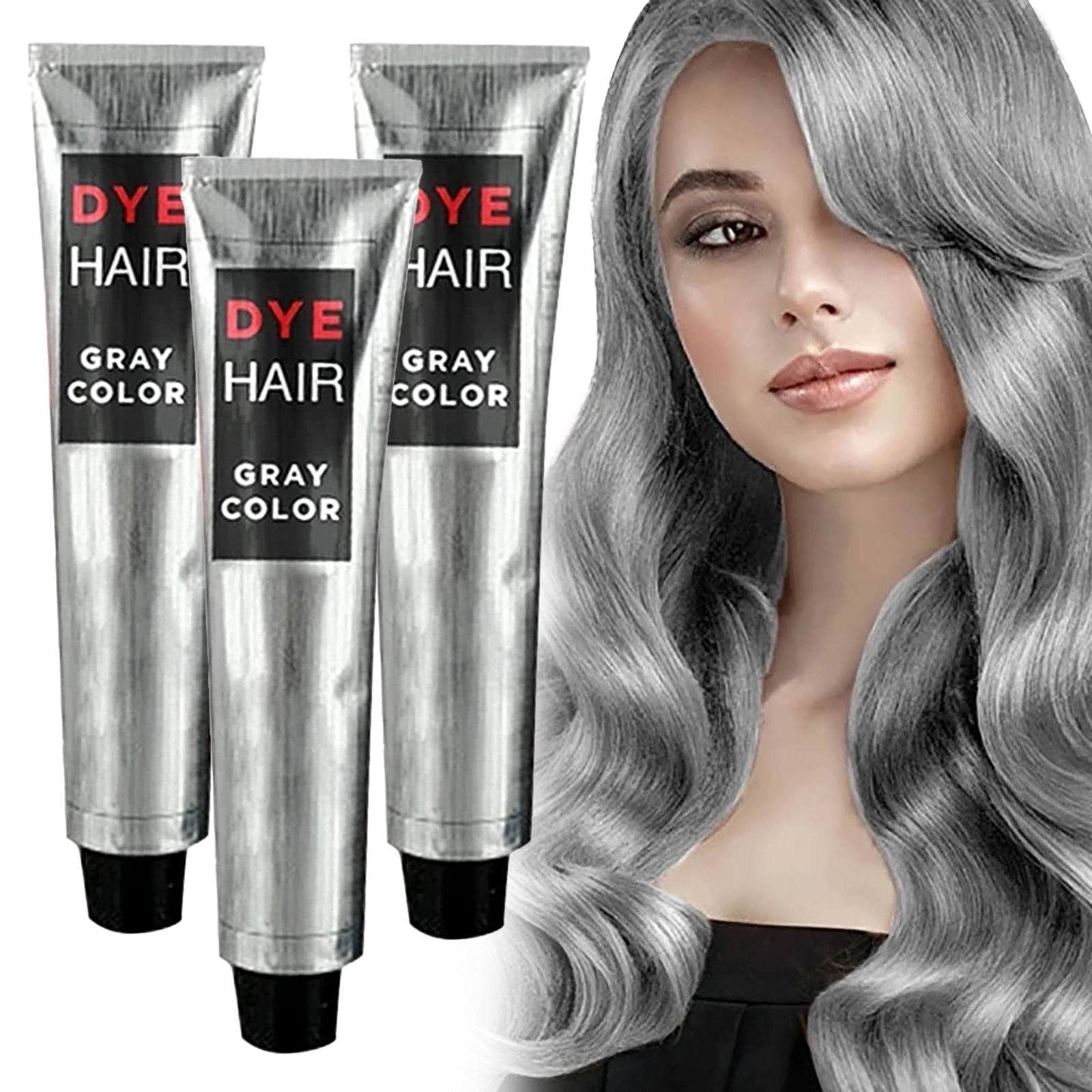 Hair Dye 3Pcs Gray Hair Dye Color Super Unisex Diy Fashion Long Lasting ...