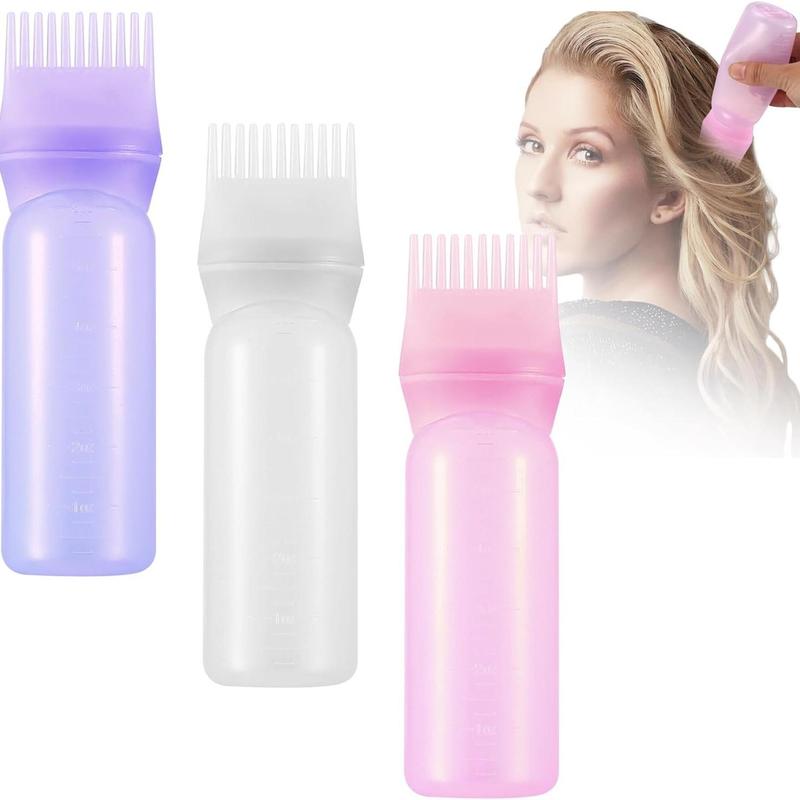 Hair Dye Bottle Combing Bottle, 3 Counts Hair Dyeing Bottle Shampoo ...