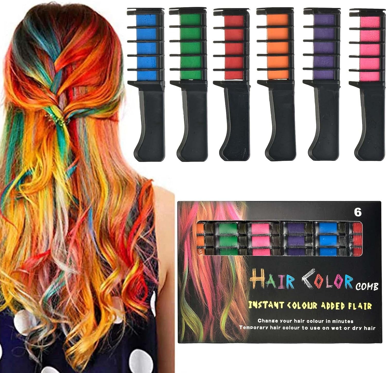 Hair Dye Comb, Temporary Bright Hair Color Dye for Girls | Mini Hair ...