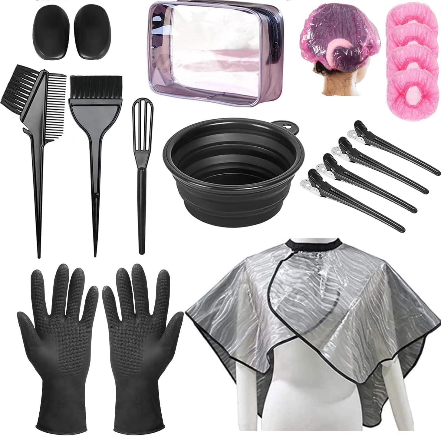 Hair Dye Kit 18 Pieces Hair Coloring Kit, Hair Tinting Bowl, Hair ...