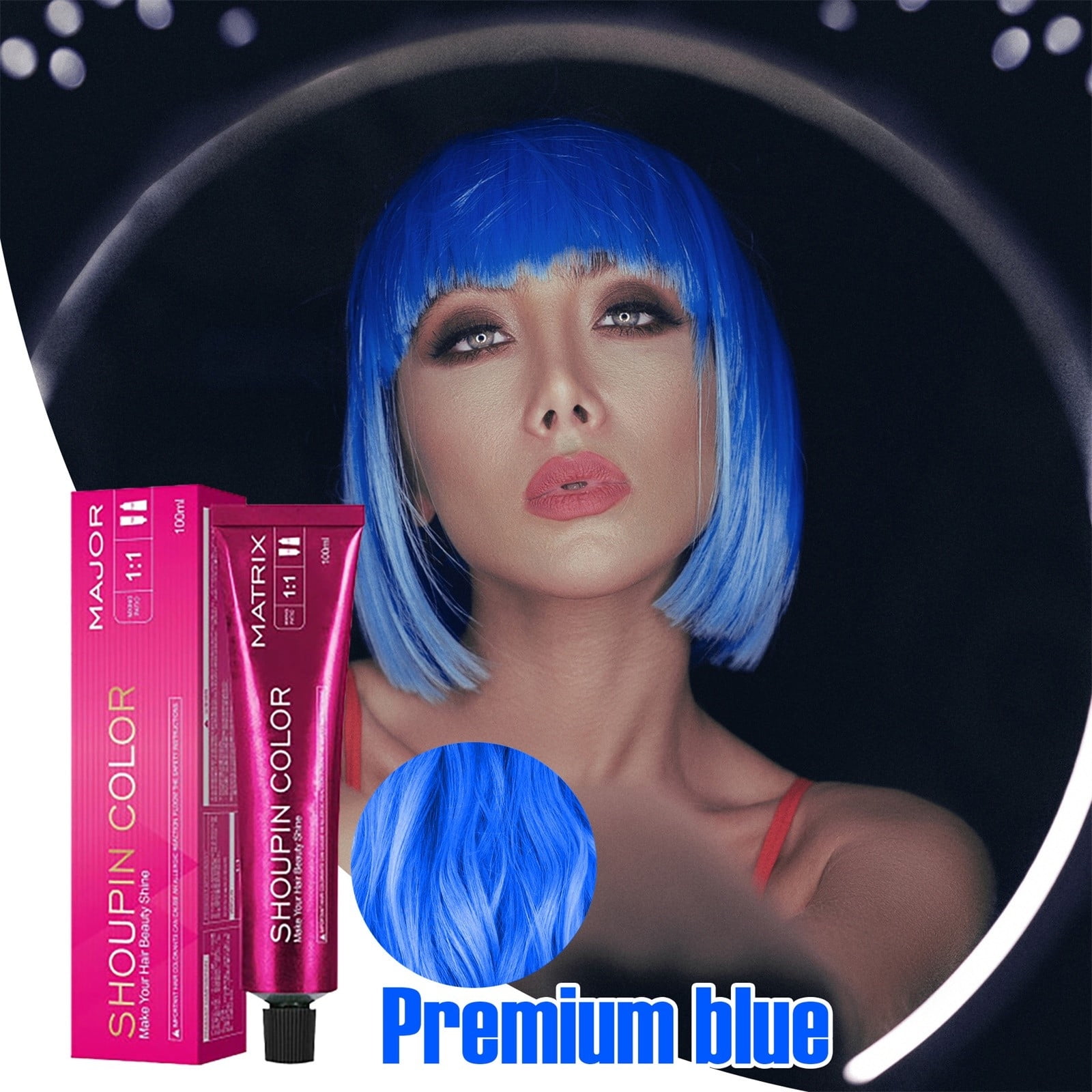 Hair Dye Shampoo, Fade-Resistant Color Cream, Vibrant Blue & Black ...
