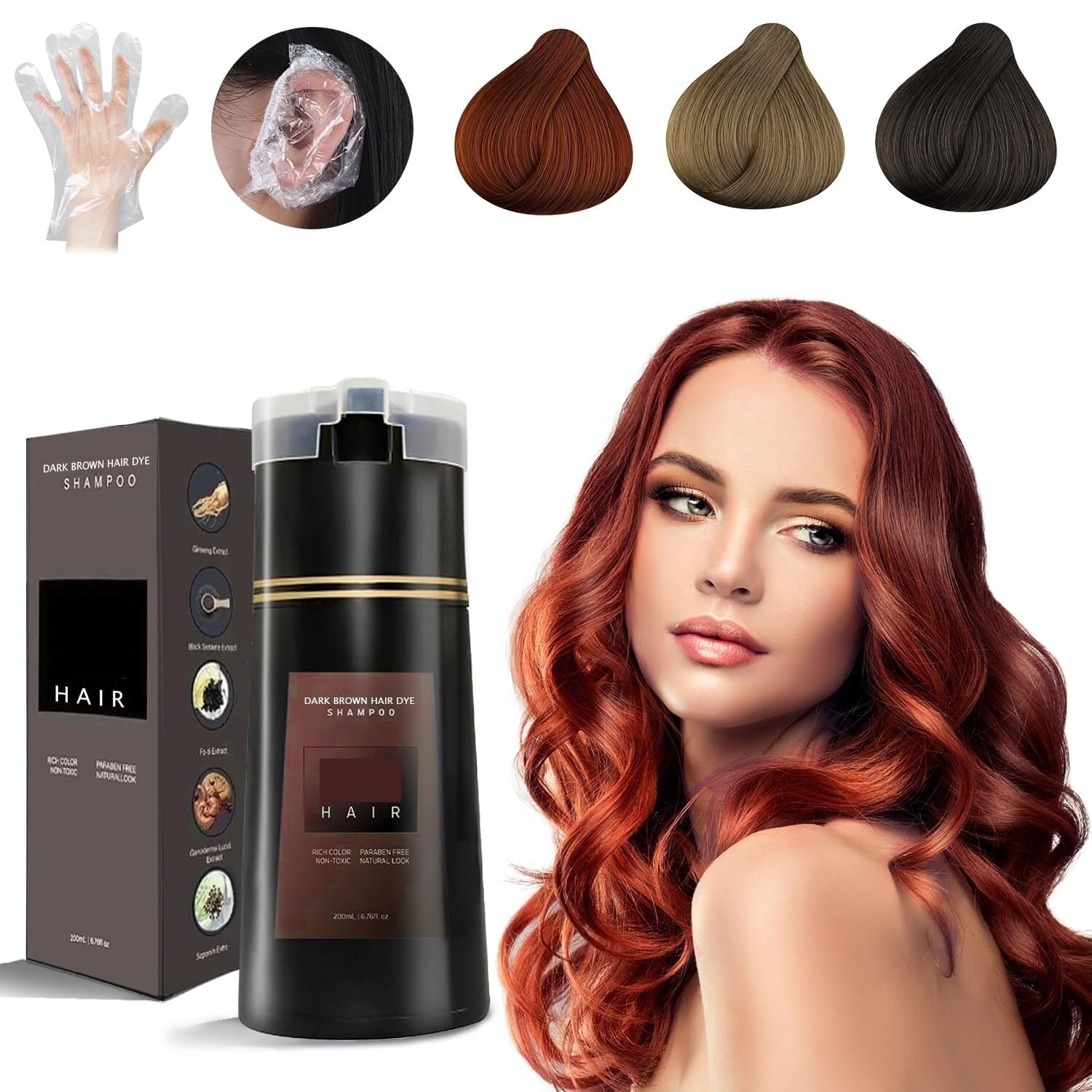Hair Dye Shampoo, Instant Dye Shampoo, Dye Shampoo 3 in 1, for Men ...