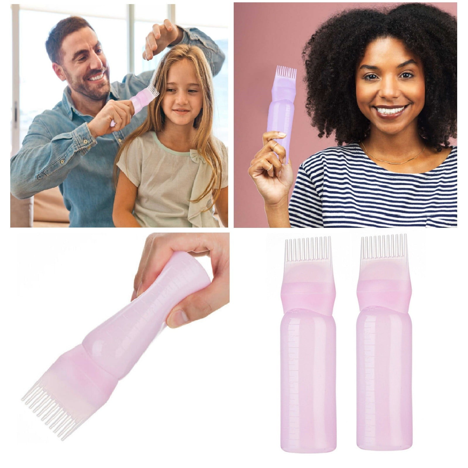 Hair Dyeing Kit with Shampoo Bottle Applicator Oil Comb and Styling ...