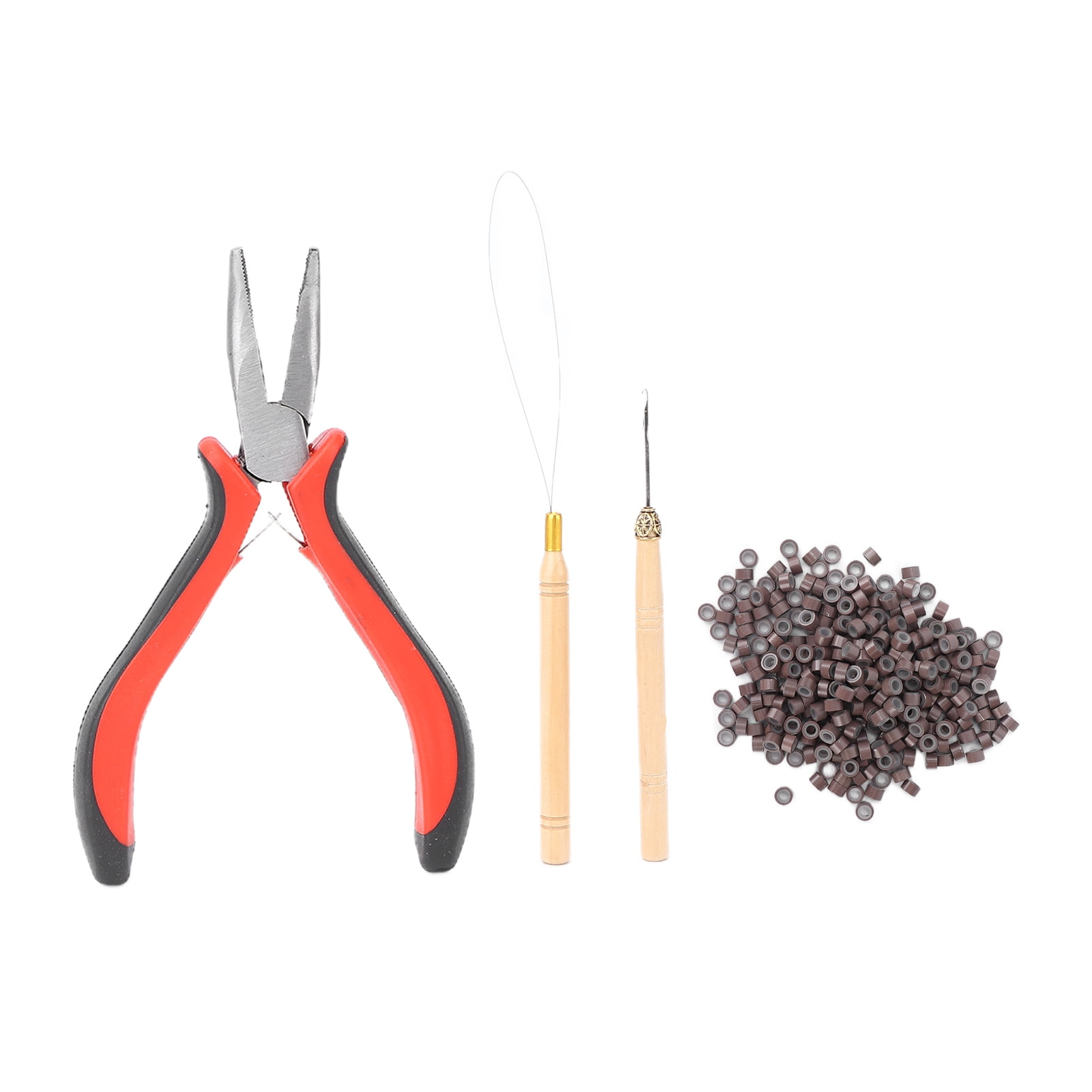 Hair Extension Tool Kit - 3# Plier, 2 Hook Needle, 200 Rings - Walmart.com