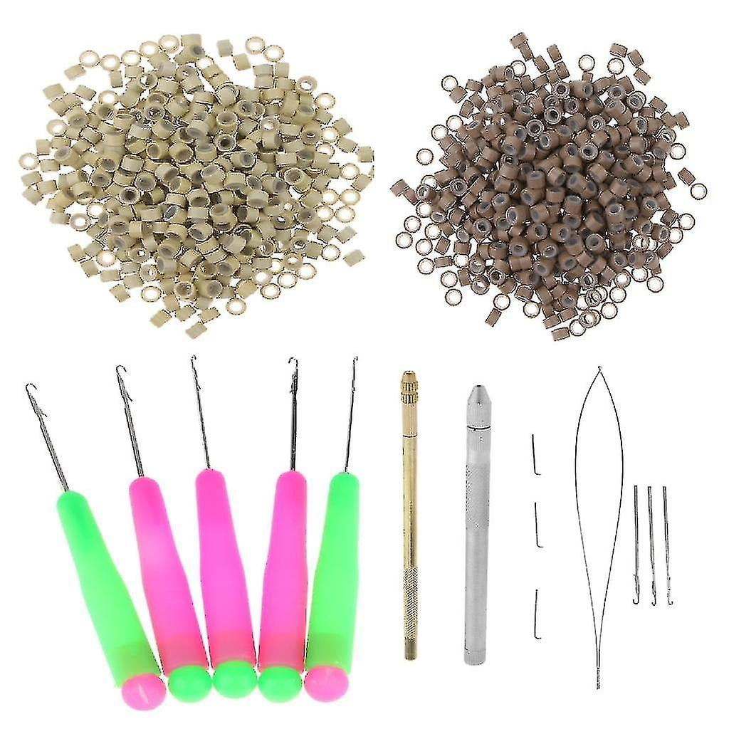 Hair Extension Tool Set Micro Rings Beads Crochet Ventilating Latch ...