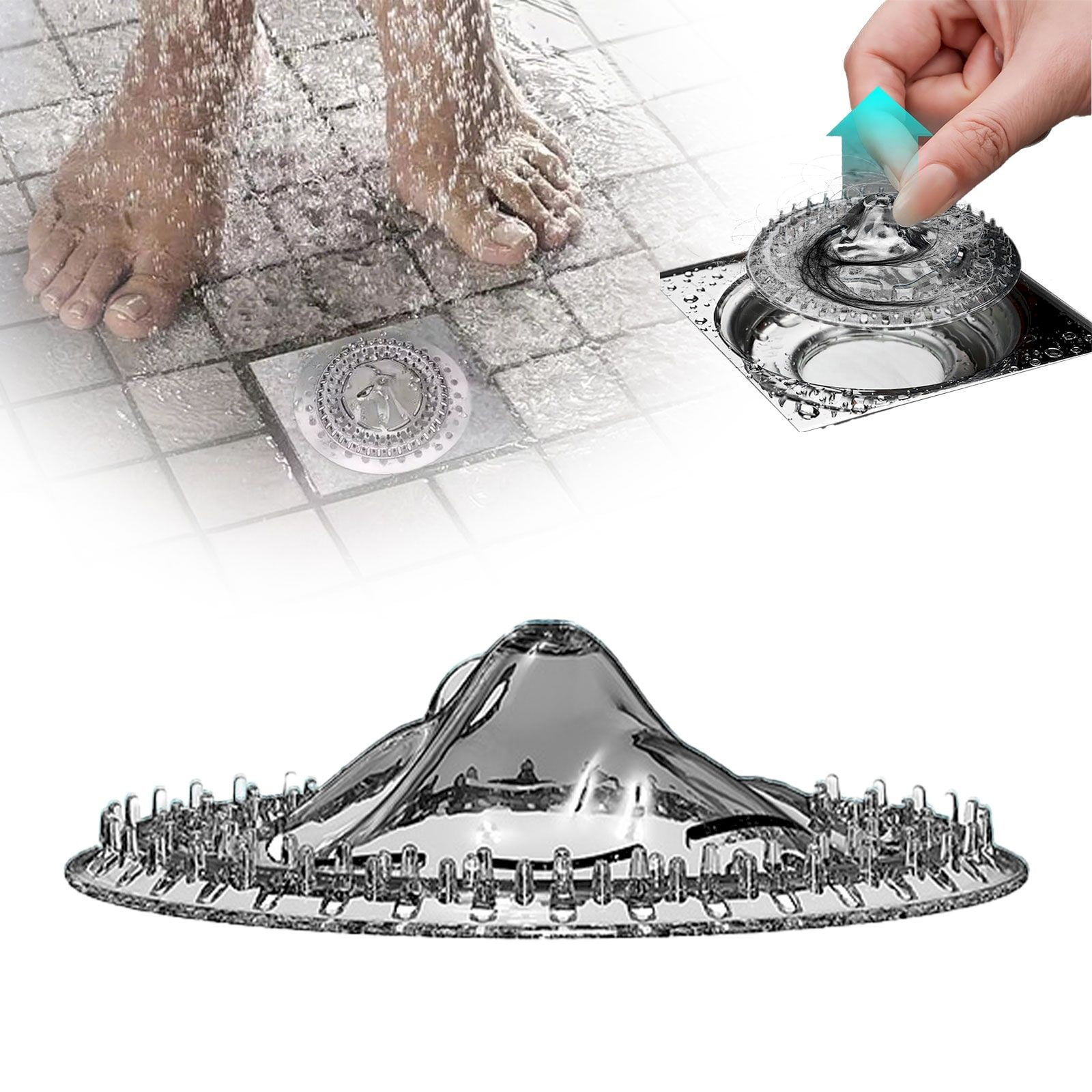Hair Filter (10Pcs) Black, Disposable Iceberg Shape Hair Catcher Shower ...