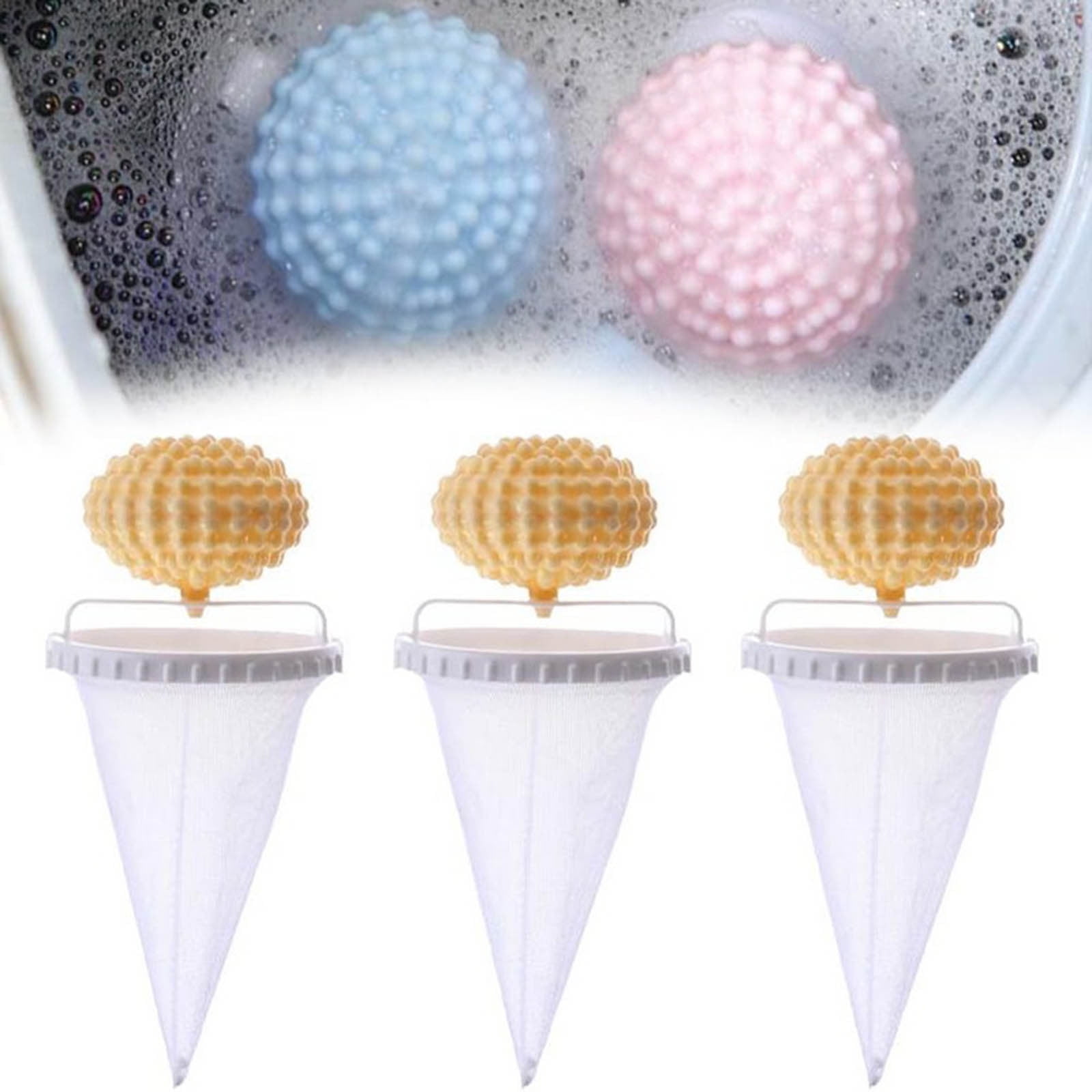 Hair Filter Mesh Bag, Pet Laundry Lint Catcher, 3-Piece Reusable ...