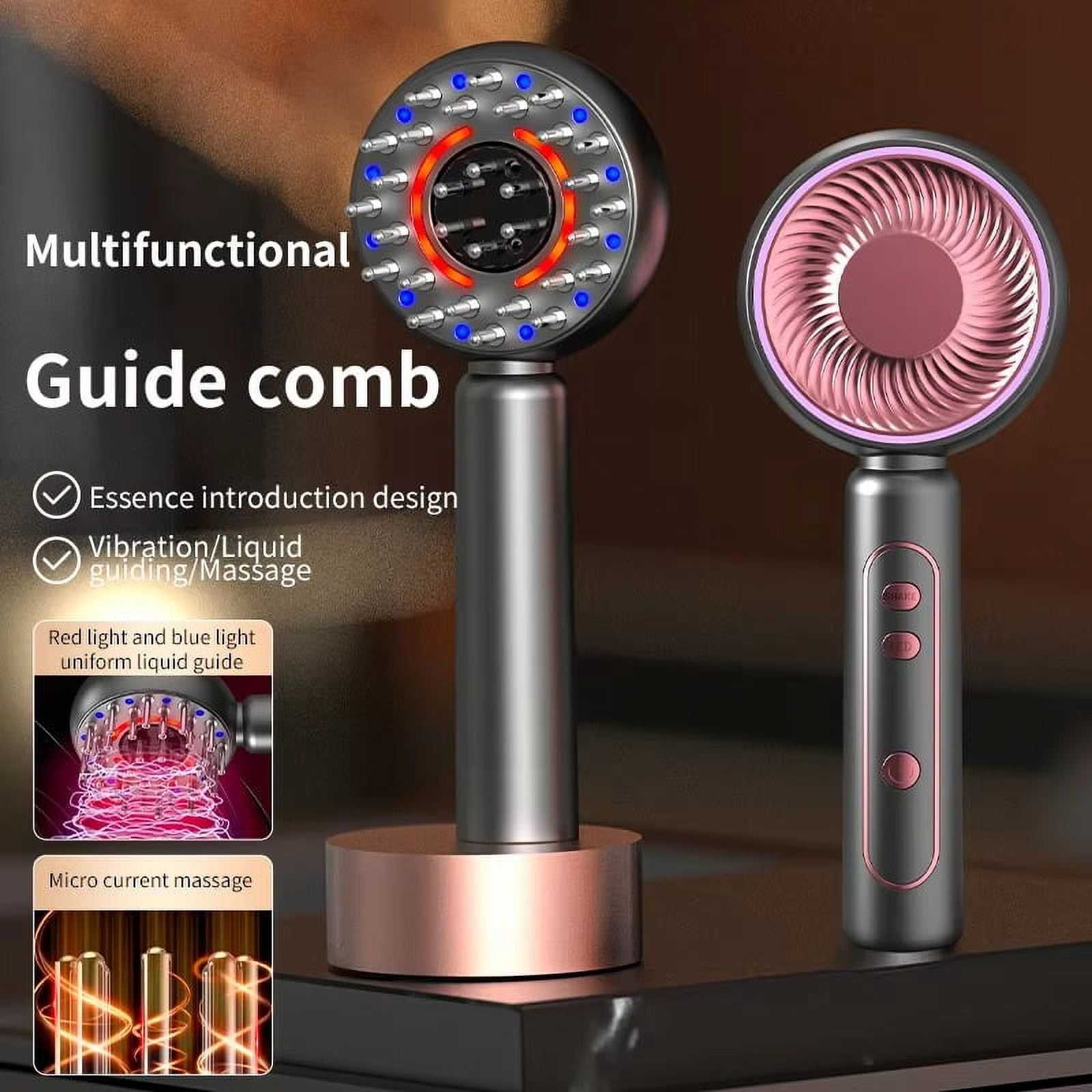 Hair Follicle Comb Electric Vibration Massage Comb Scalp Guiding Liquid ...