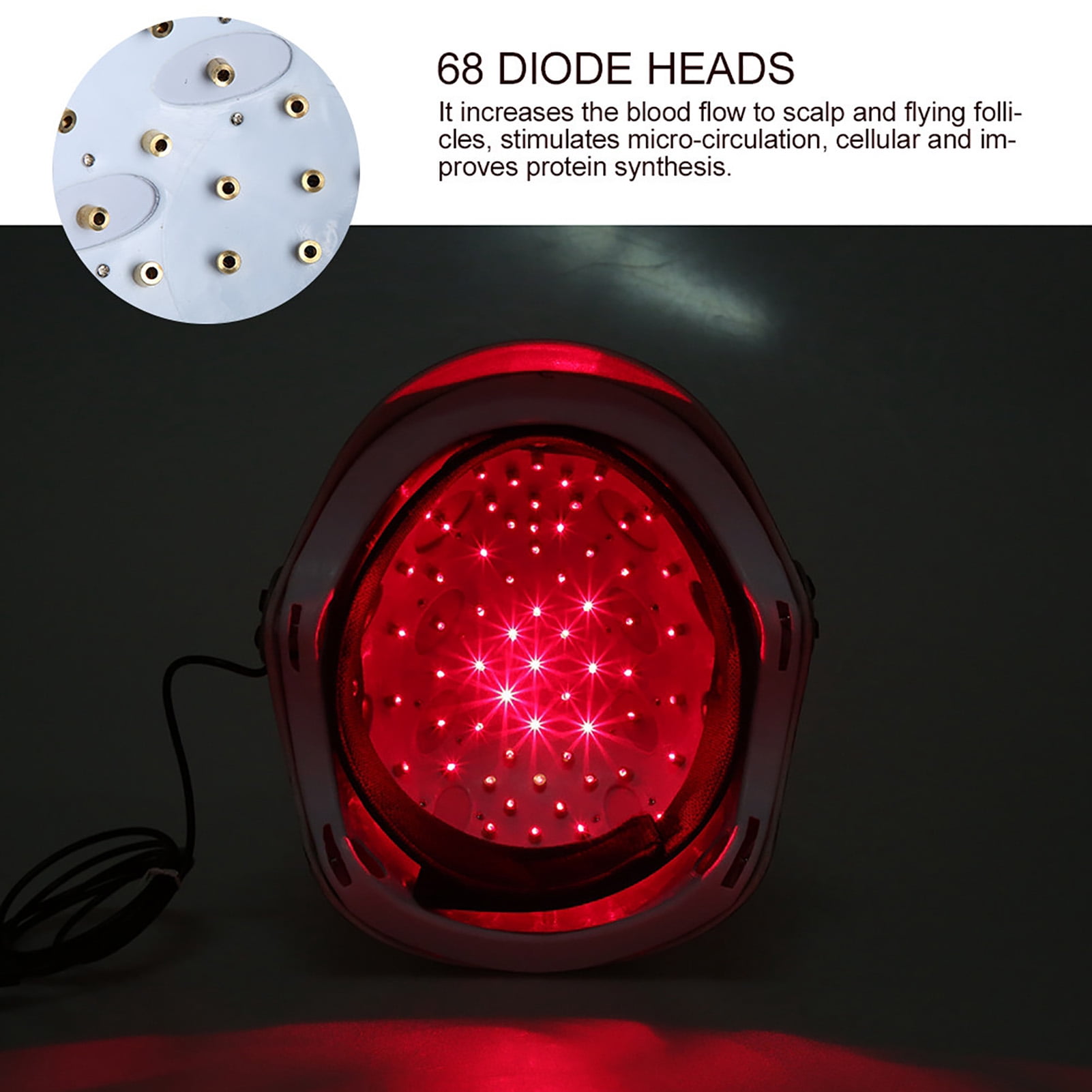 Hair Growth Helmet 68 Diodes Hair Regrow Promote Hair Fast Growth