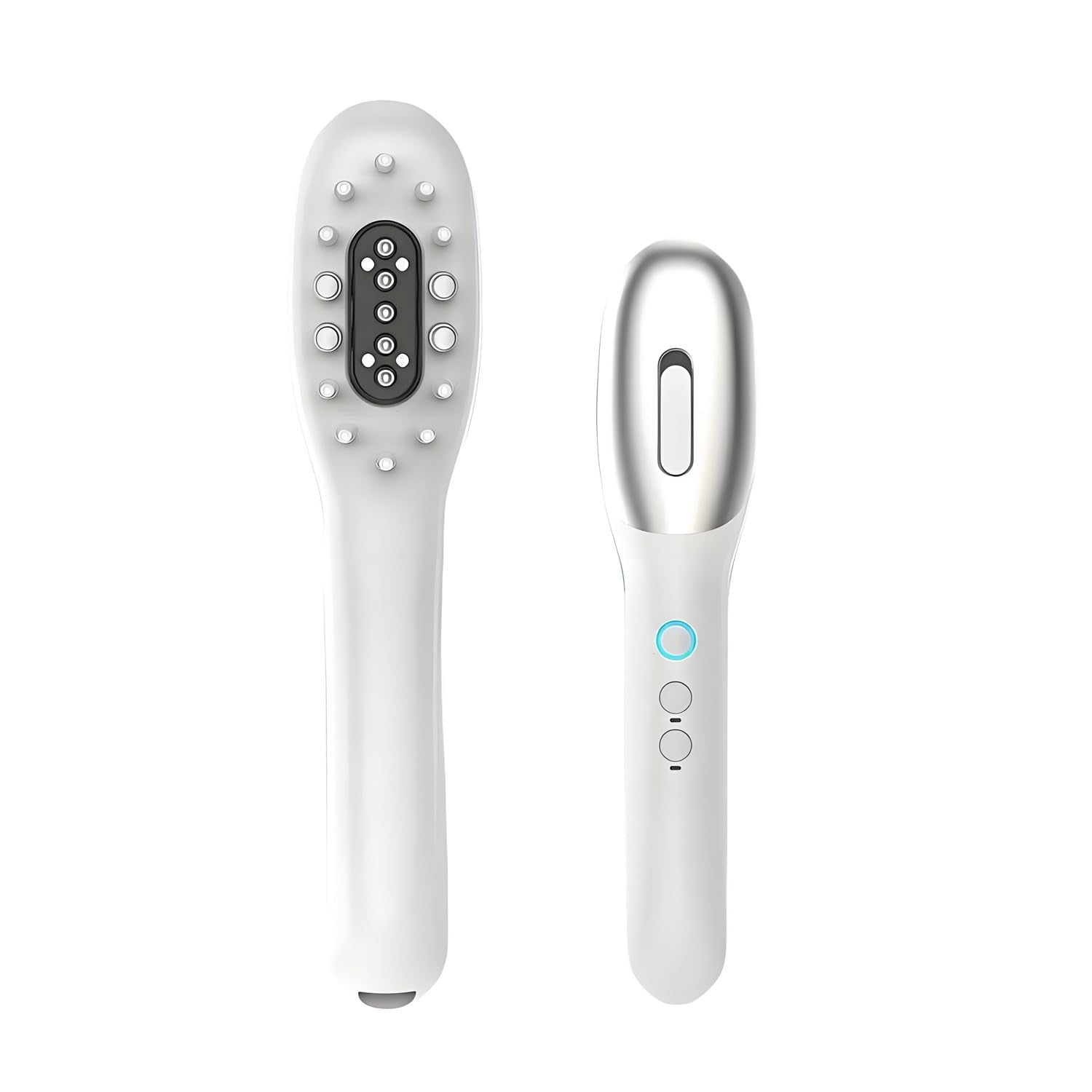 Hair Growth Massage Comb, Hair Oil Applicator, Vibration LED Blue Red Light Therapy Hair Massage ...