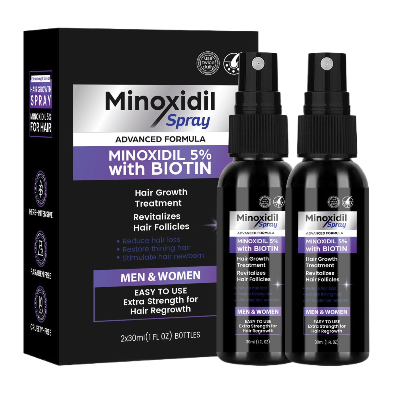 Hair Growth Solution 2 Pack Reduce Shedding And Nourish Roots For ...