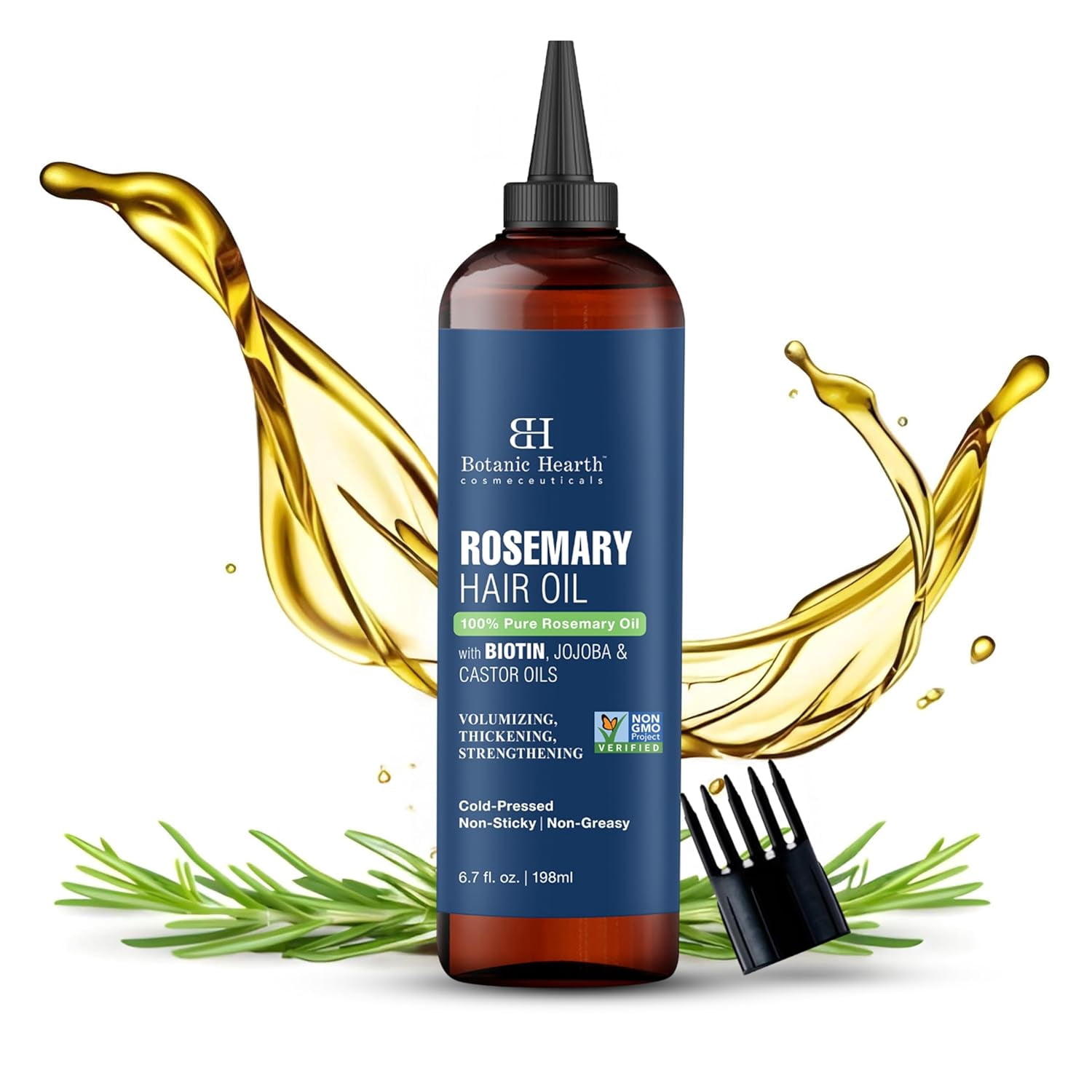 Hair Growth and Density Oil with Rosemary and Biotin 6.7 fl oz Botanic ...