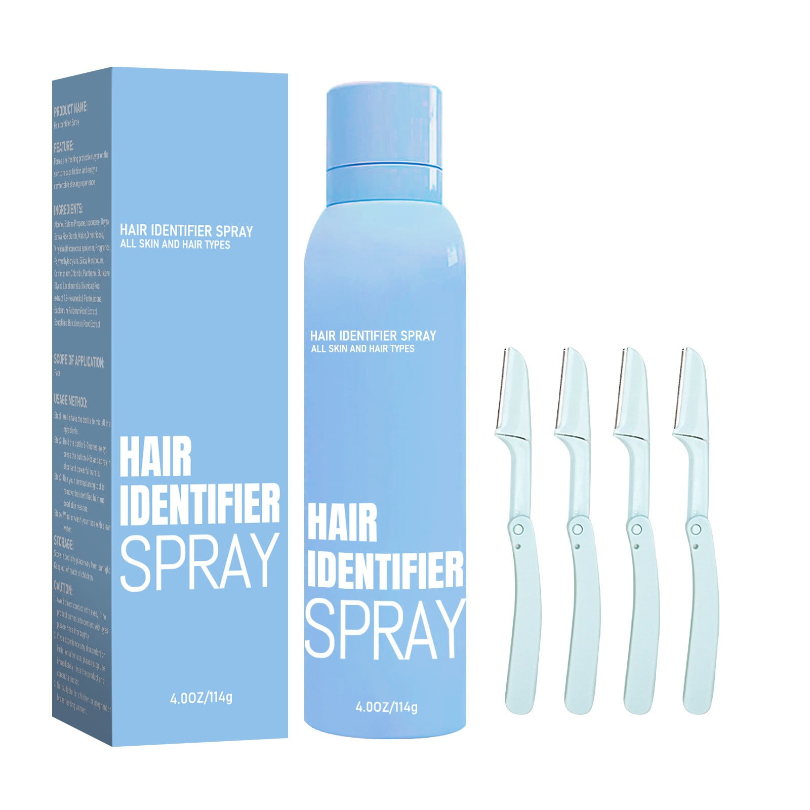 Hair Identifier Spray Face Shave, Skin Body Hair Identifying Spray with ...
