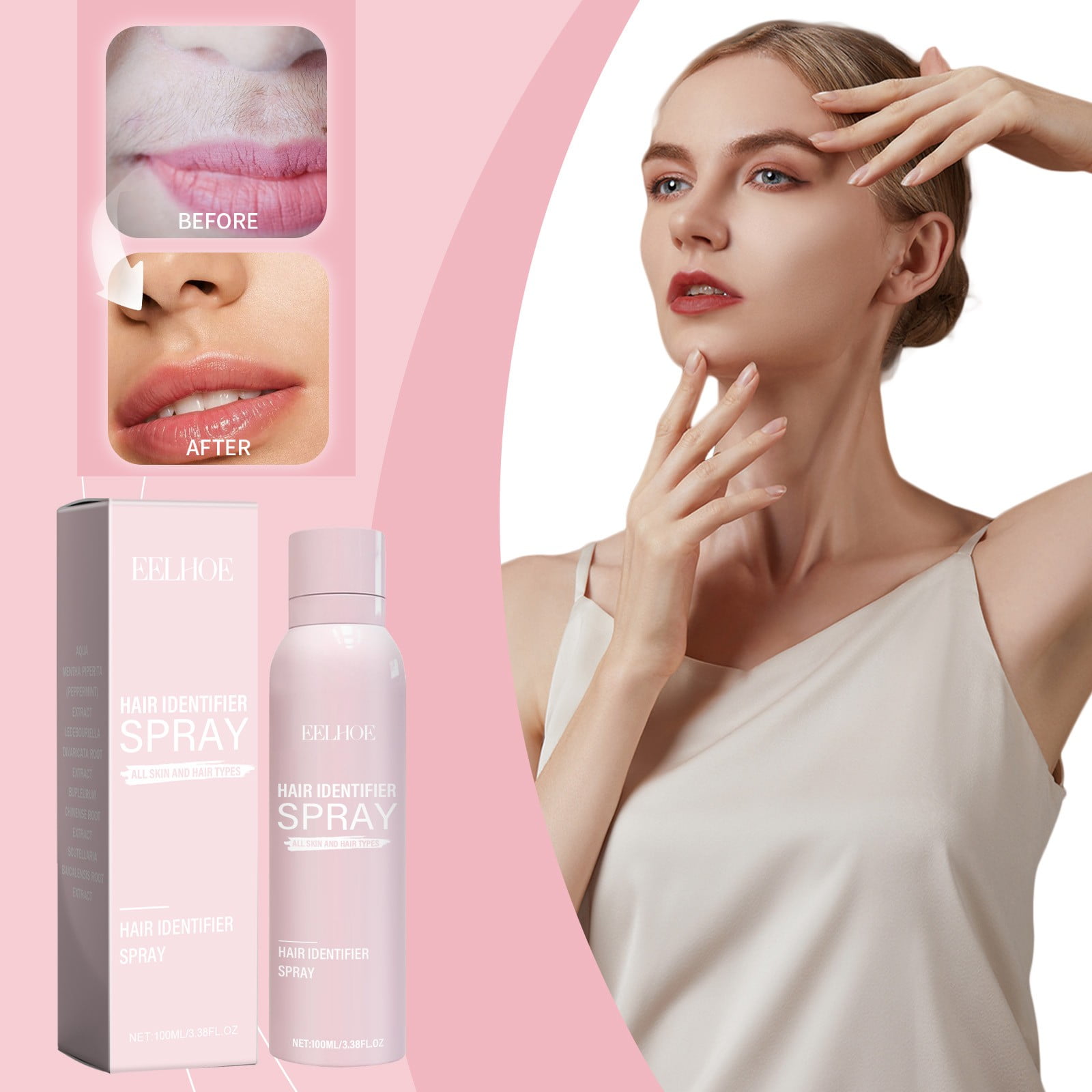 Hair Identifier Spray For Face Shaving and Dermaplaning, Skin Body Hair ...