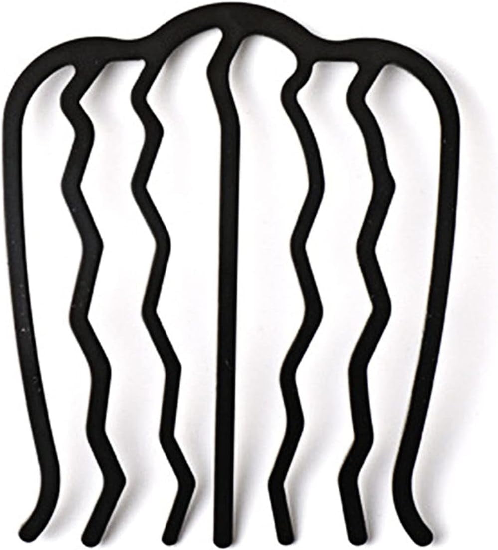 Hair Insert Comb Messy Bun Hair Pin Metal Wave Shape Hair Fork for ...