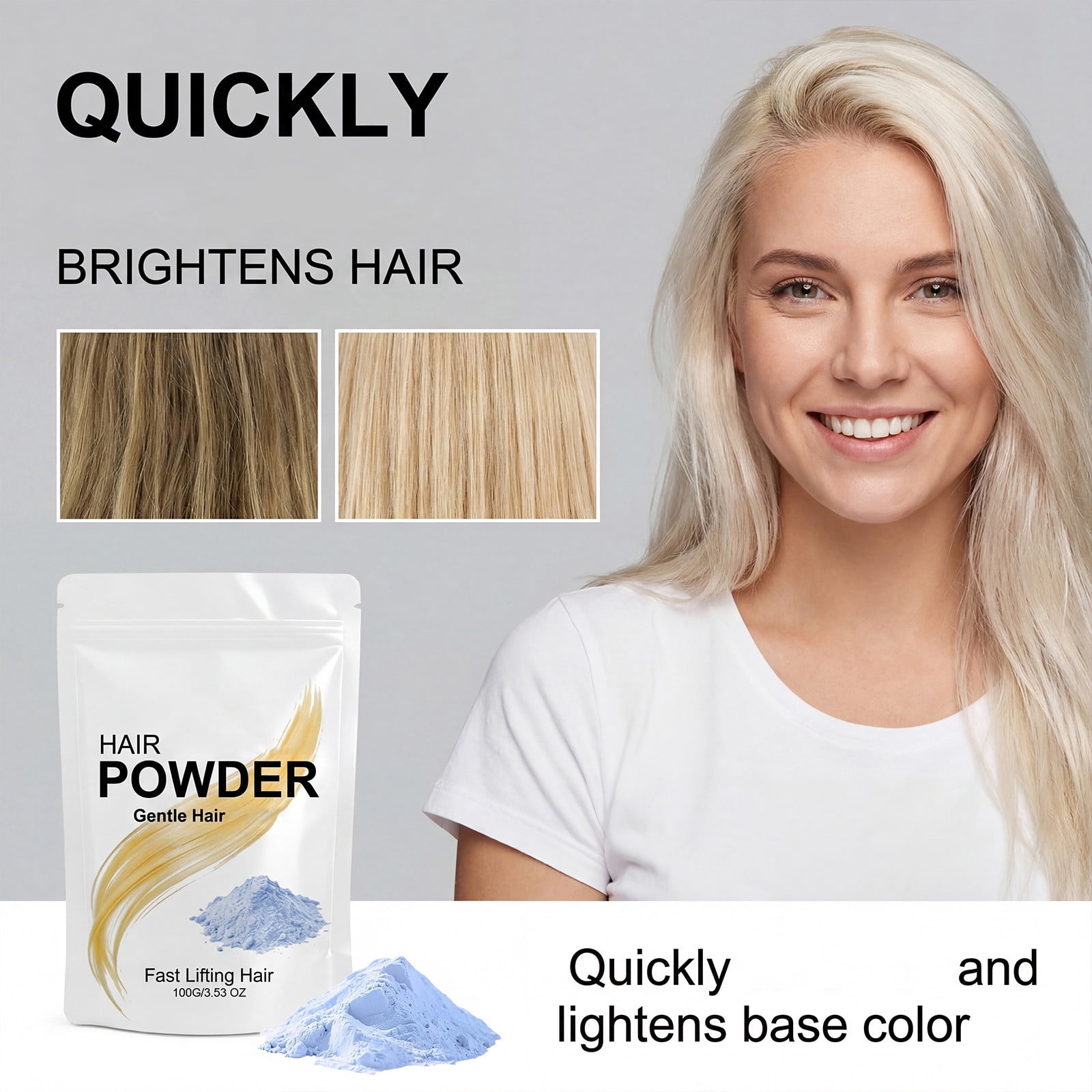 Hair Lightening Powder, Hair Brightening Powder for Up to 8 Shades Lift ...