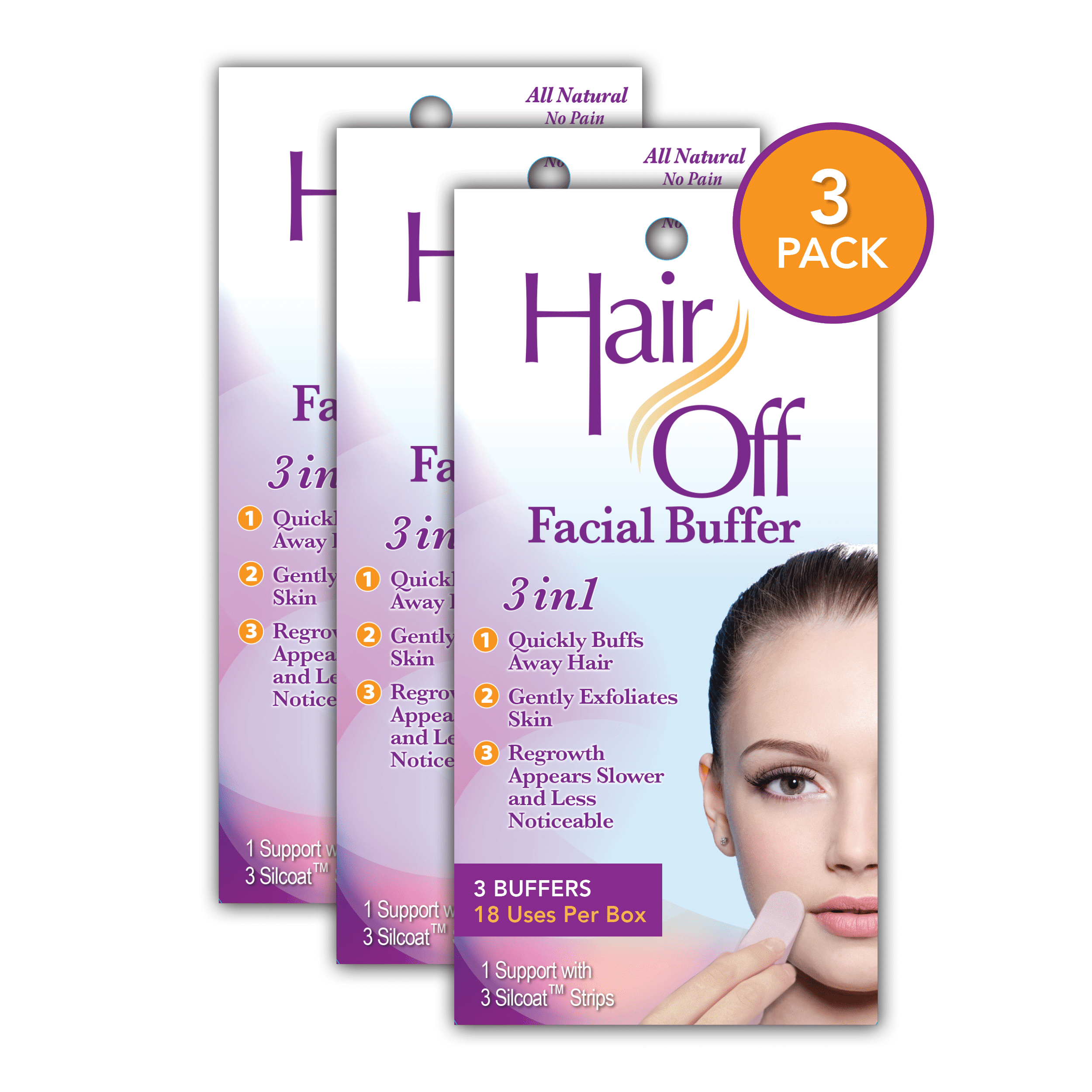Hair Off Facial Buffer - Natural & Chemical Free Hair Remover ...